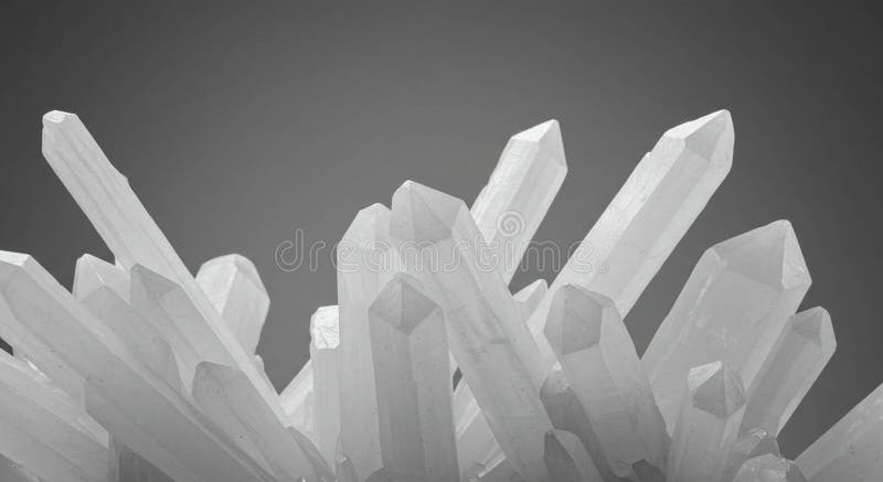 A Cluster of Clear Quartz Crystals (SiO?) with Sharp, Elongated ...
