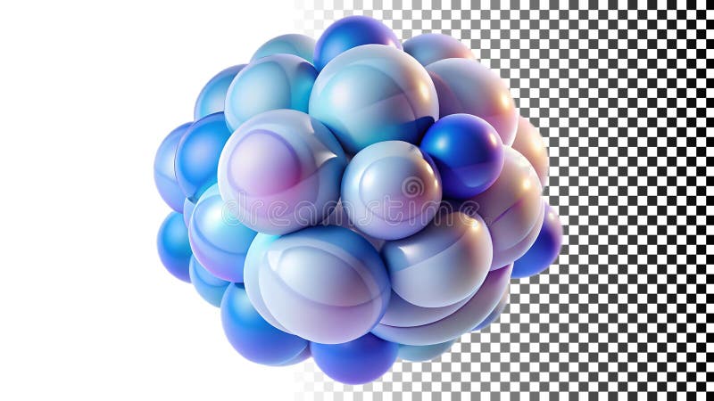 Cluster of Colorful Abstract Spheres, Representing Data or Molecules ...