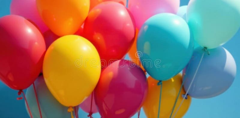Cluster of Colorful Balloons, Close Up Shot, Bright Textures, Colorful ...