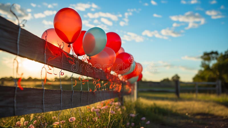 A Cluster Of Colorful Balloons Floating In The Sky Stock Illustration