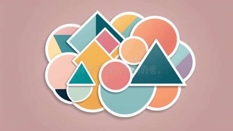 Cluster of Colorful Geometric Shapes Creating an Abstract Pattern Stock ...