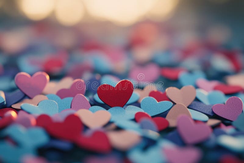 A Cluster of Colorful Hearts Captured in a Tight Shot Stock ...