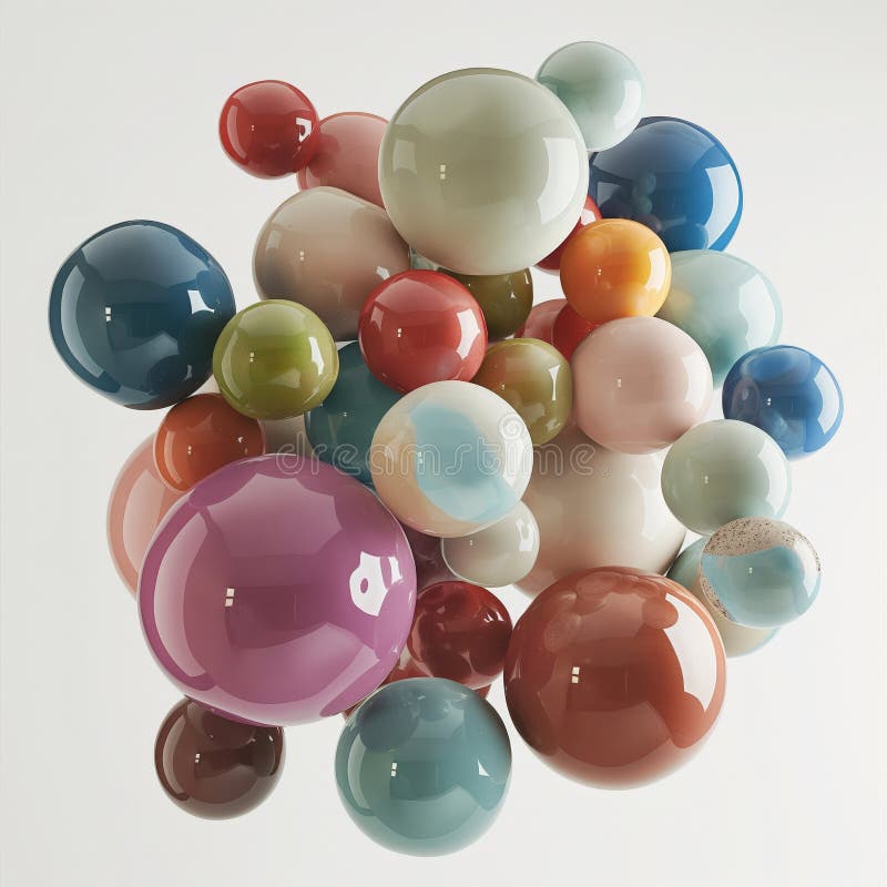 Cluster of Colorful Spheres Stock Illustration - Illustration of ...