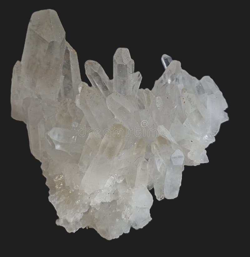 Quartz Crystal Cluster Showing the Hexagonal Crystal Structure Stock ...