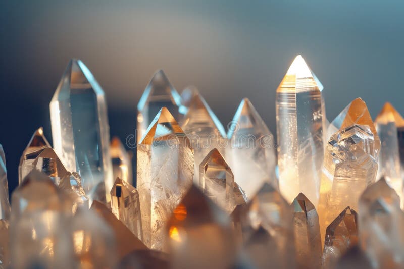 A Cluster of Crystal Shaped Like a Pyramid Stock Illustration ...