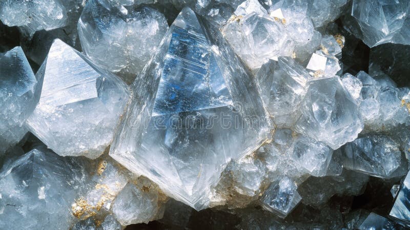 Cluster of Crystalline Quartz Crystals Exhibiting Geometric Facets ...