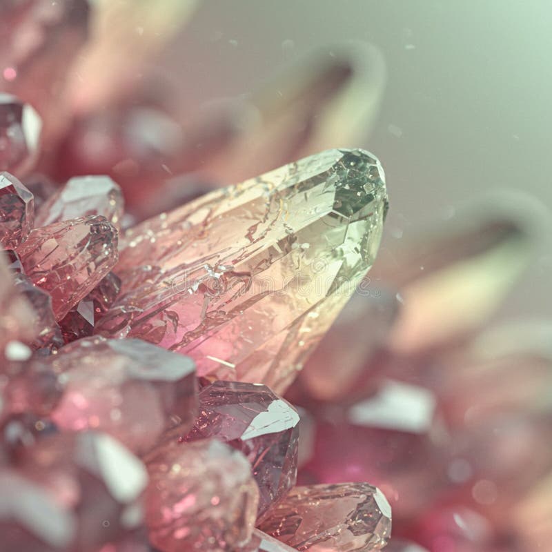 Cluster of Crystals with Pointed Ends, Displaying Translucent Hues of ...