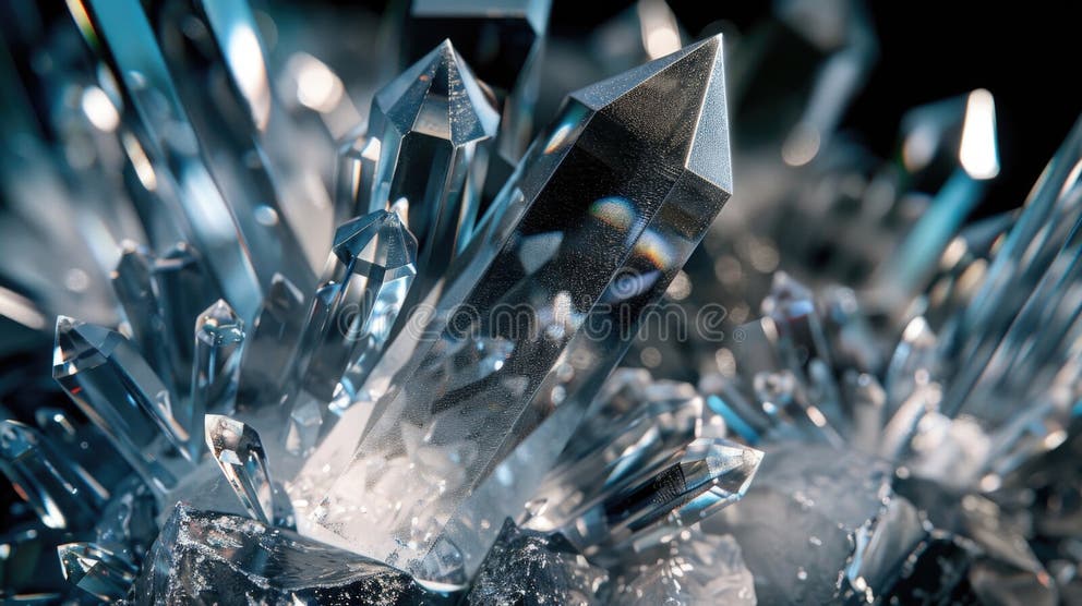A Cluster of Crystals Up Close Stock Photo - Image of growth ...