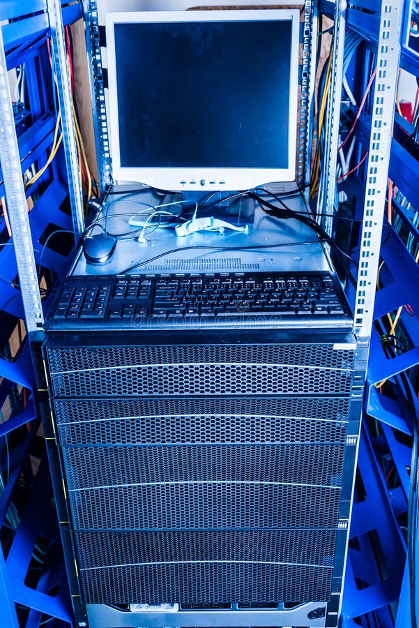 Cluster of Data Storage Hard Drives Inside Server Room with Pers Stock ...