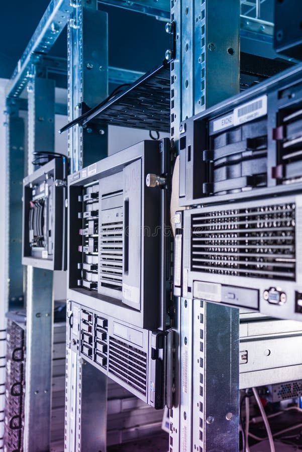 Cluster of Data Storage Hard Drives Inside Server Room Stock Image ...