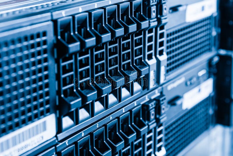 Cluster of Data Storage Hard Drives Inside Server Room Stock Image ...