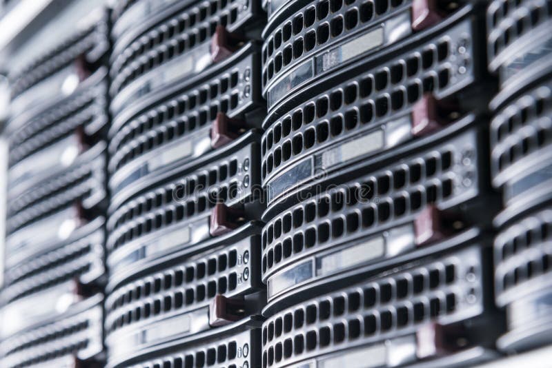 Cluster of Data Storage SSD Hard Drives Inside Server Rack Stock Image ...