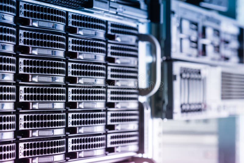 Cluster of Data Storage Hard Drives Inside Server Room Stock Image ...