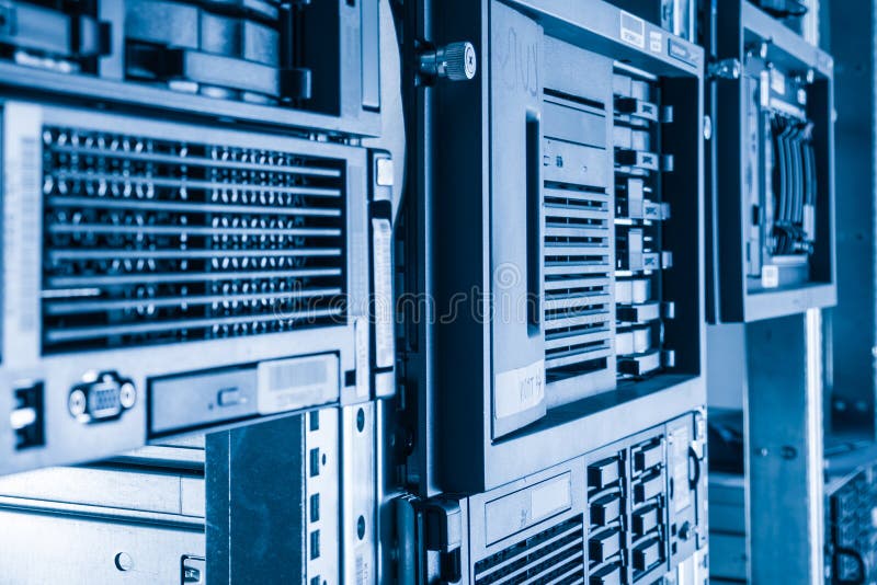 Cluster of Data Storage Hard Drives Inside Server Room Stock Image ...