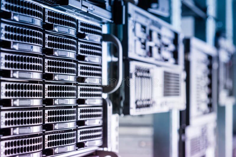 Data Storage Hard Drives with Magnetic Tapes Stock Photo - Image of ...