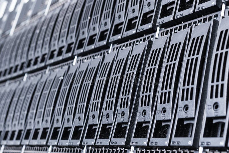 Cluster of Data Storage Hard Drives Inside Server Room Stock Image ...