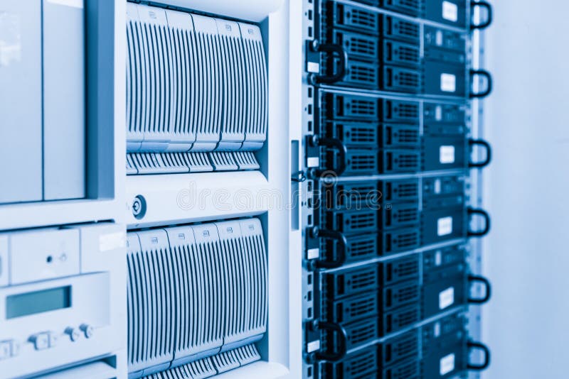 Cluster of Data Storage Hard Drives Inside Server Room Stock Image ...