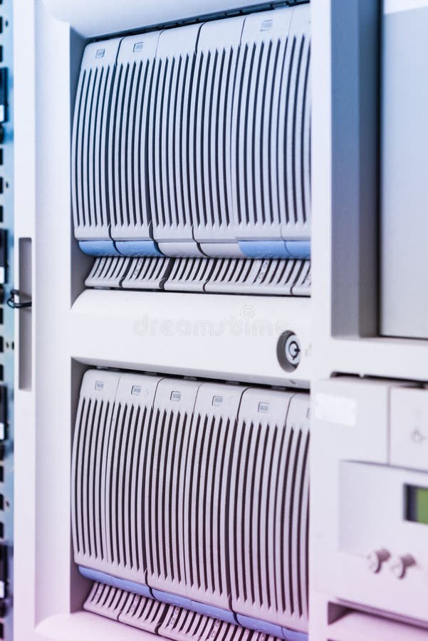 Cluster of Data Storage Hard Drives Inside Server Room Stock Image ...