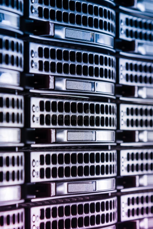 Cluster of Data Storage Hard Drives Inside Server Room Stock Image ...