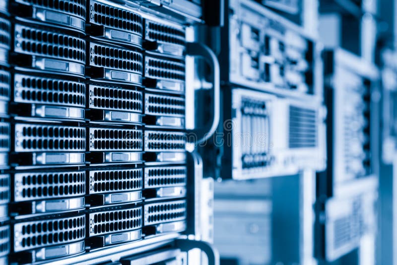 Cluster of Data Storage Hard Drives Inside Server Room Stock Image ...