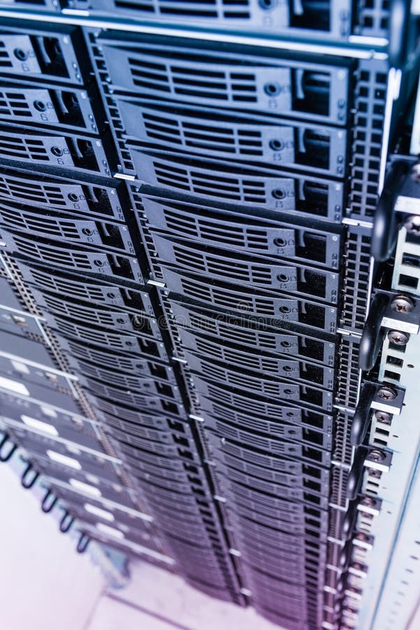 Cluster of Data Storage Hard Drives Inside Server Room Stock Image ...