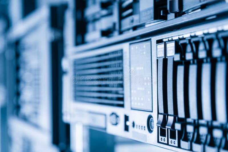 Cluster of Data Storage Hard Drives Inside Server Room Stock Photo ...