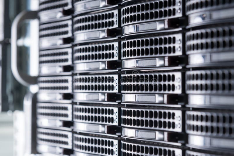 Cluster of Data Storage Hard Drives Inside Server Room Stock Photo ...