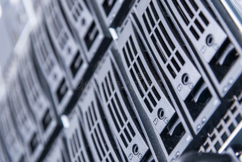 Cluster of Data Storage Hard Drives Inside Server Room Stock Photo ...