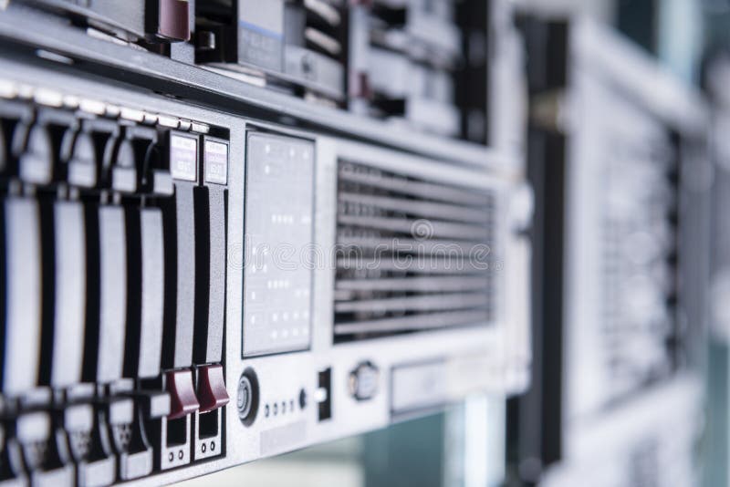 Cluster of Data Storage Hard Drives Inside Server Room Stock Photo ...