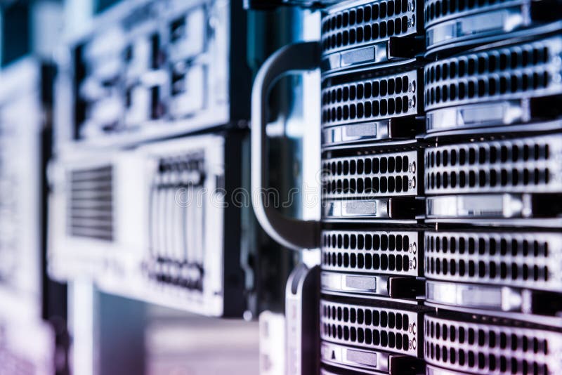 Cluster of Data Storage Hard Drives Inside Server Room Stock Photo ...