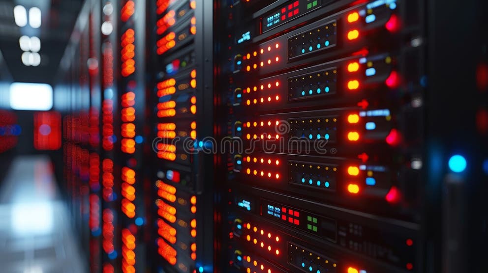 Cluster of Data Storage Hard Drives in Server Room for Efficient Data ...