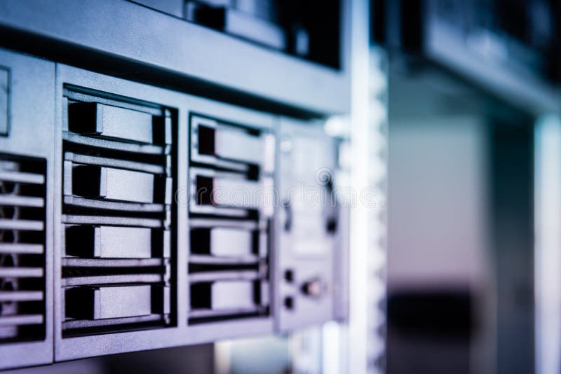 Cluster of Data Storage SSD Hard Drives Inside Server Rack Stock Photo ...