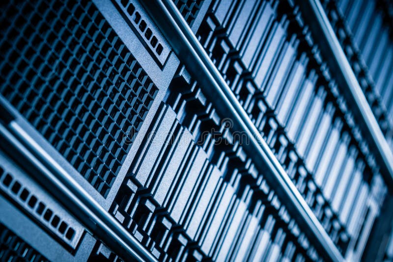 Cluster of Data Storage SSD Hard Drives Inside Server Rack Stock Image ...