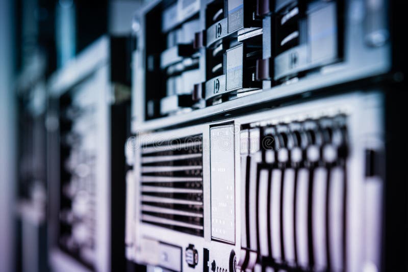 Cluster of Data Storage SSD Hard Drives Inside Server Rack Stock Photo ...