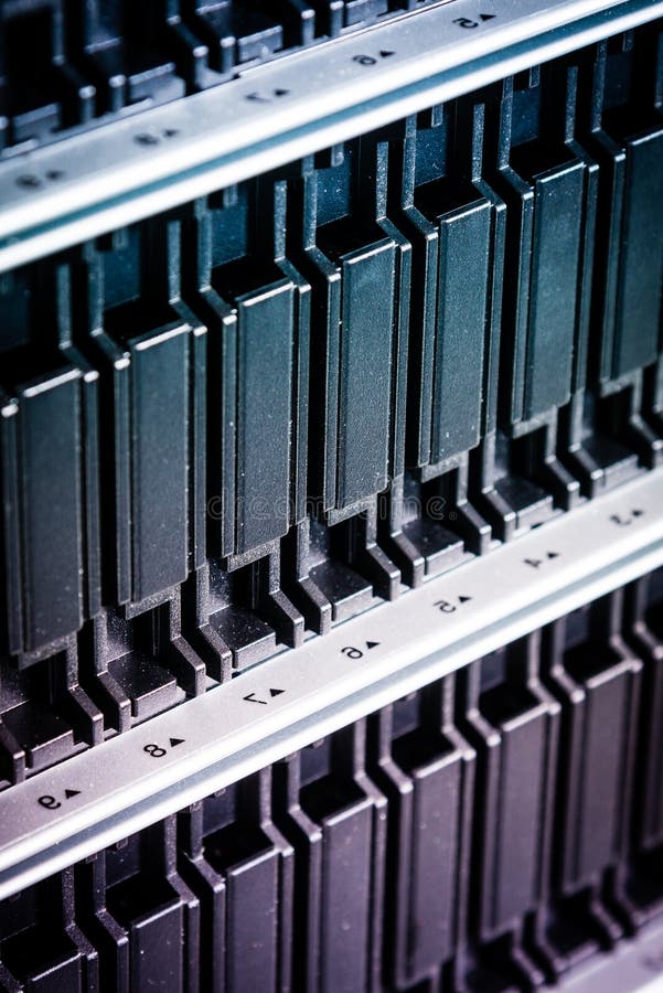 Cluster of Data Storage SSD Hard Drives Inside Server Rack Stock Photo ...
