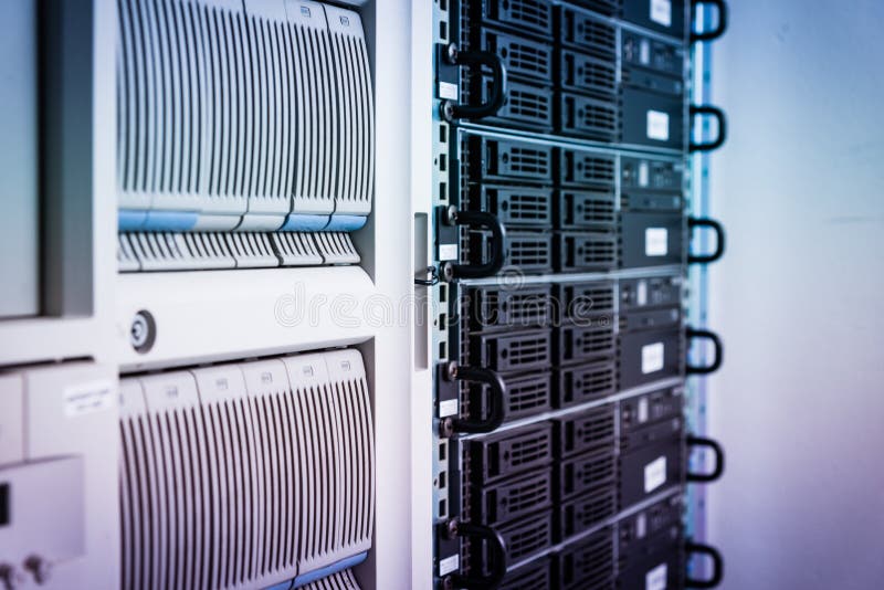 Cluster of Data Storage SSD Hard Drives Inside Server Rack Stock Image ...