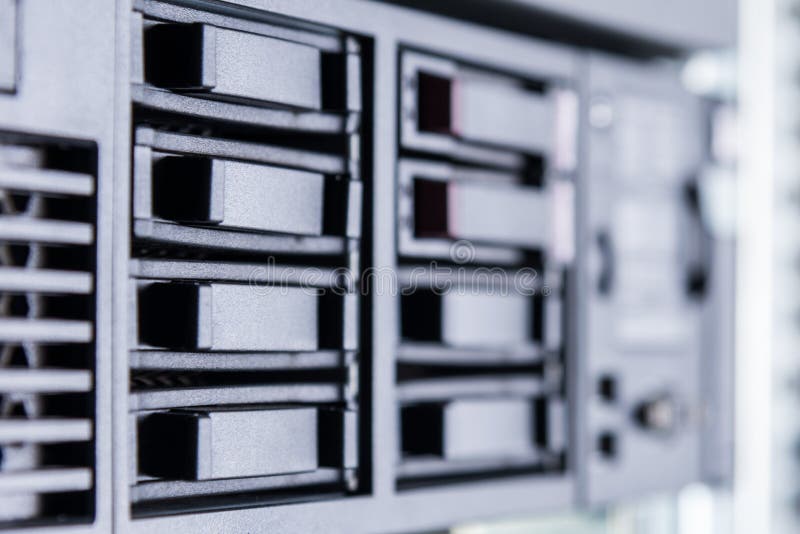 Cluster of Data Storage SSD Hard Drives Inside Server Rack Stock Image ...