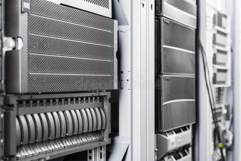 Cluster of Data Storage SSD Hard Drives Inside Server Rack Stock Photo ...