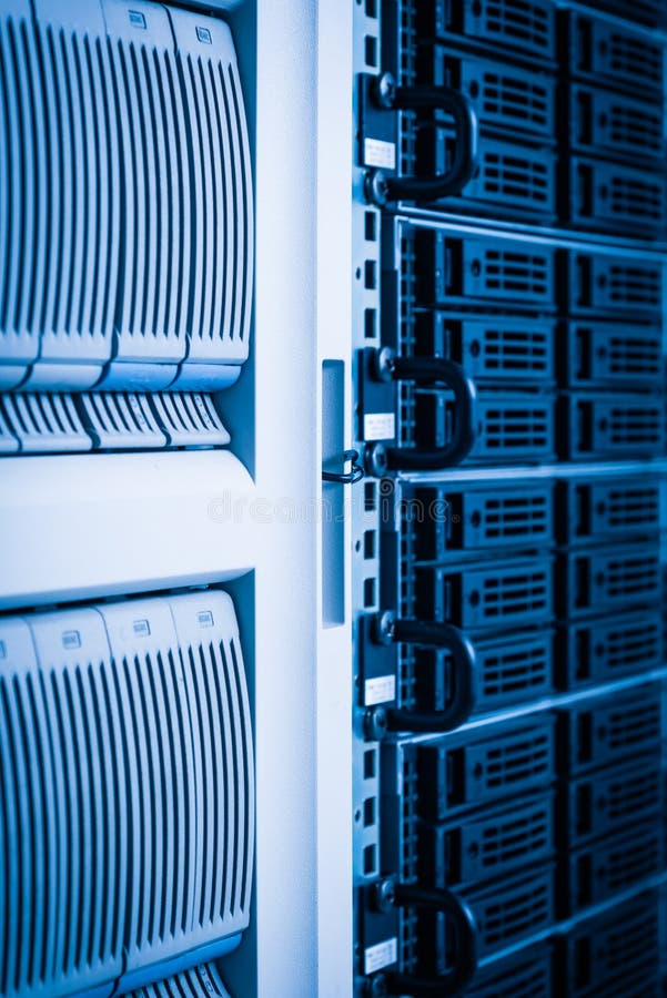 Cluster of Data Storage SSD Hard Drives Inside Server Rack Stock Photo ...