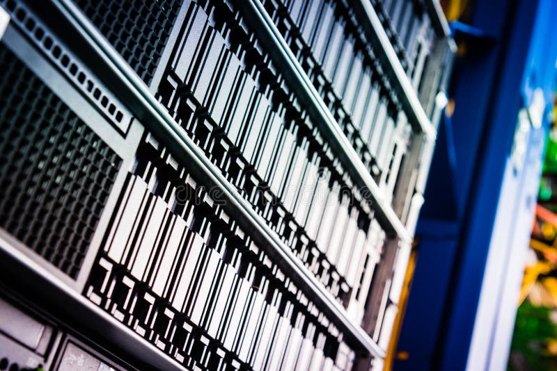 Cluster of Data Storage SSD Hard Drives Inside Server Rack Stock Image ...