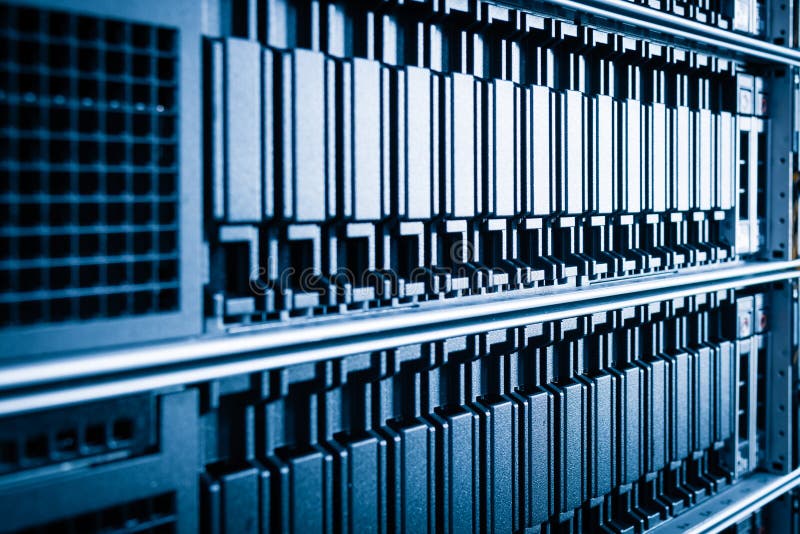 Cluster of Data Storage SSD Hard Drives Inside Server Rack Stock Image ...