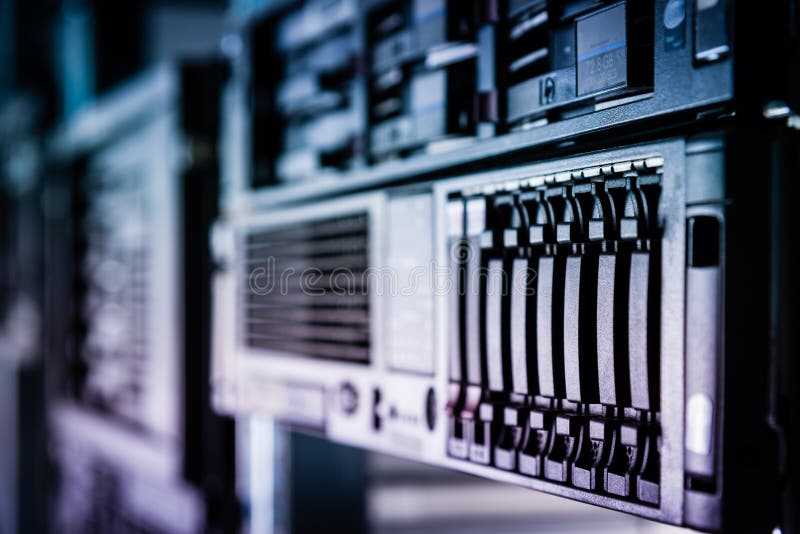 Cluster of Data Storage SSD Hard Drives Inside Server Rack Stock Image ...