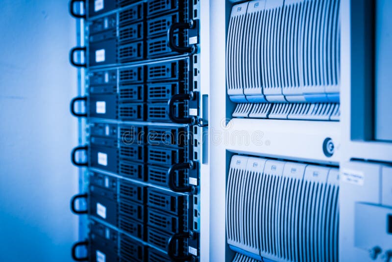 Cluster of Data Storage SSD Hard Drives Inside Server Rack Stock Photo ...