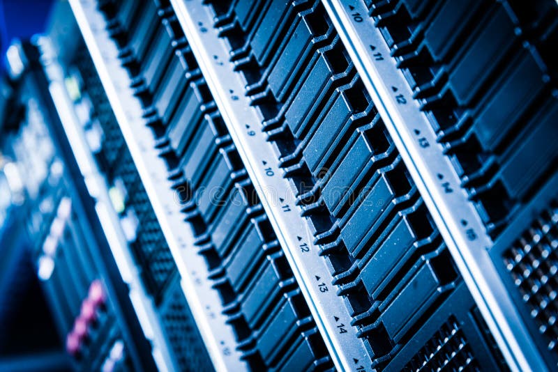 Cluster of Data Storage SSD Hard Drives Inside Server Rack Stock Photo ...