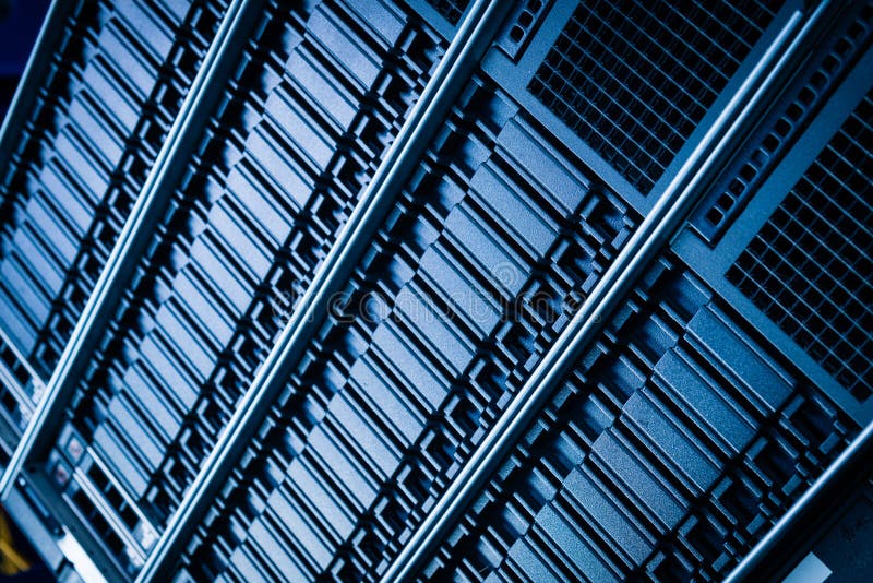 Cluster of Data Storage SSD Hard Drives Inside Server Rack Stock Image ...