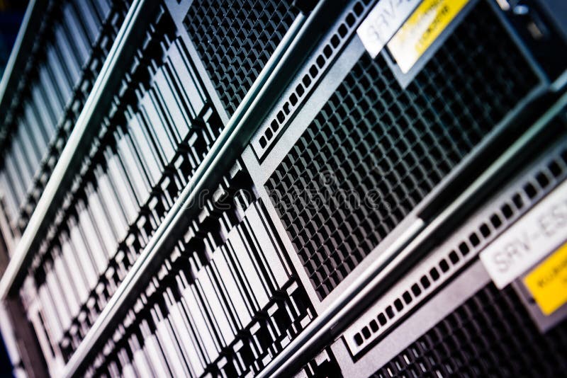 Cluster of Data Storage SSD Hard Drives Inside Server Rack Stock Photo ...