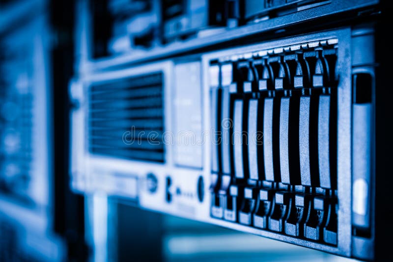 Cluster of Data Storage SSD Hard Drives Inside Server Rack Stock Photo ...