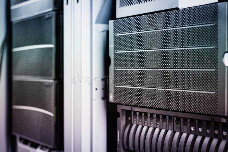 Cluster of Data Storage SSD Hard Drives Inside Server Rack Stock Photo ...