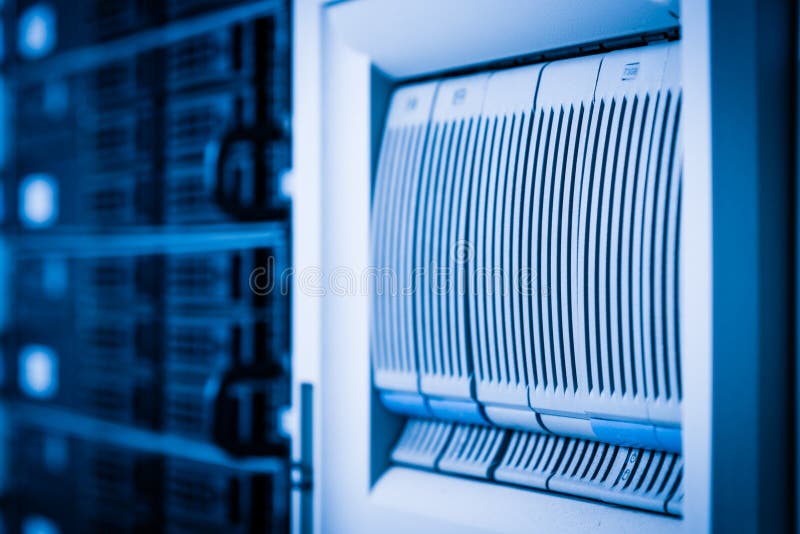 Cluster of Data Storage SSD Hard Drives Inside Server Rack Stock Photo ...