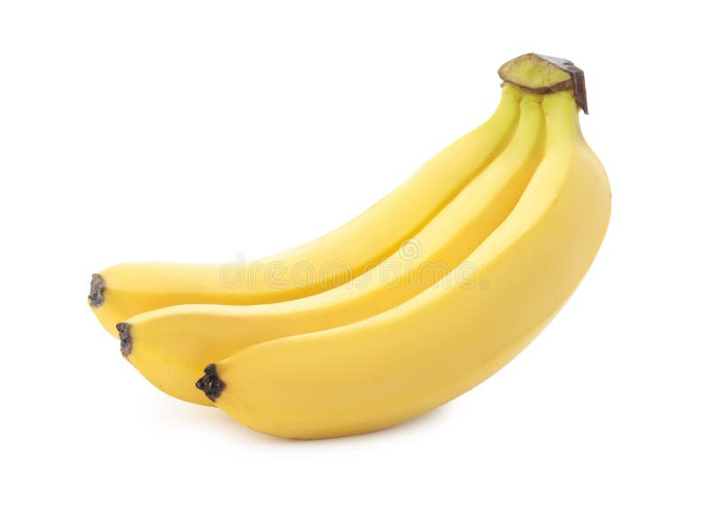 Cluster of Delicious Ripe Bananas Isolated on White Stock Image - Image ...